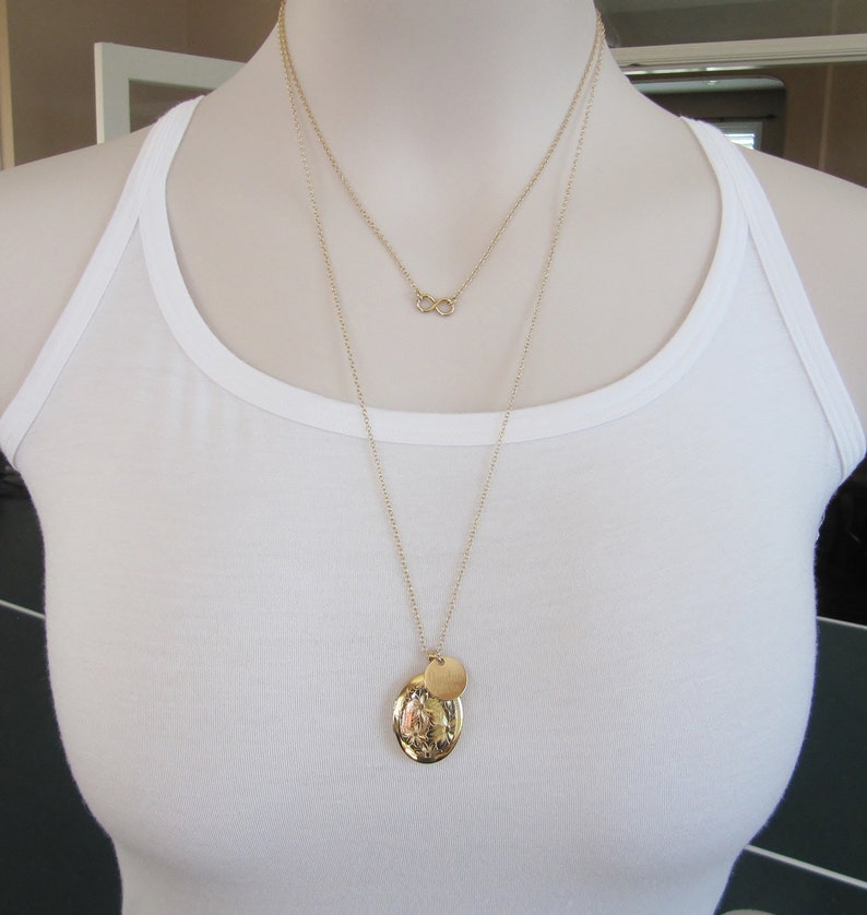 Gold Locket Necklace Personalized, Photo Necklace, Keepsake Jewelry ...