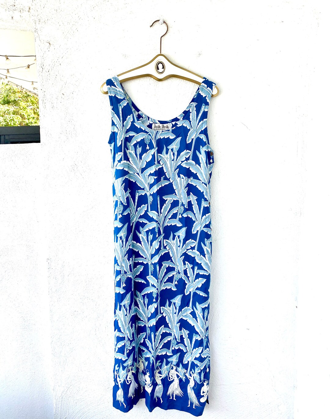 Vintage Hawaiian Hula Dress New Hawaii Blue Kalo Banana Tree - Etsy