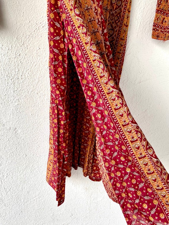 Vintage 70s Indian Imports Boho India Block Print Pho… - Gem