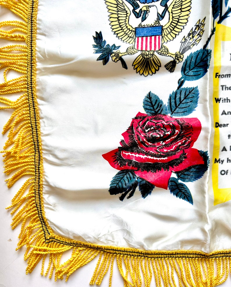 Vintage 1940s 50s WWII Military Fringe Satin Pillowcase Rose - Etsy