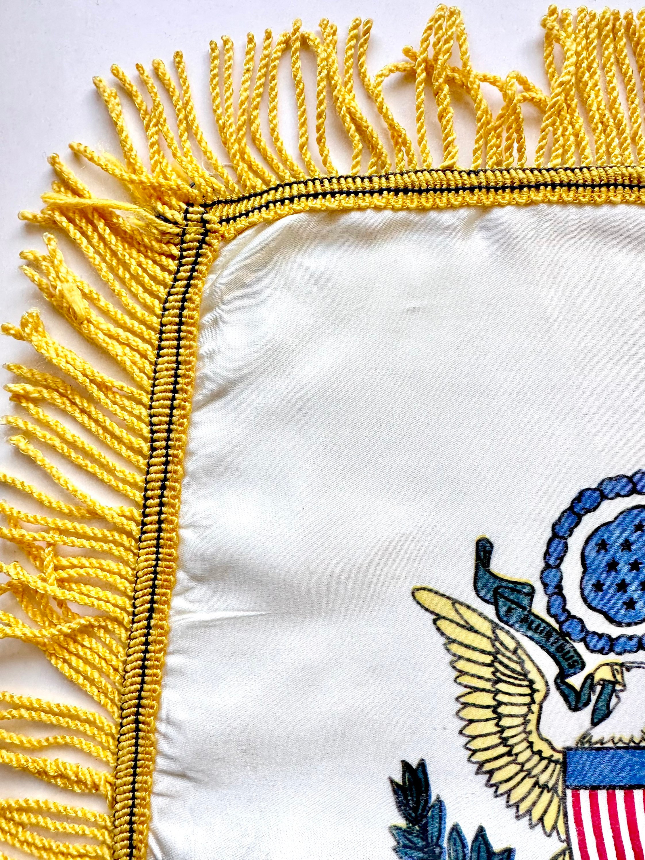 Vintage 1940s 50s WWII Military Fringe Satin Pillowcase Rose White ...