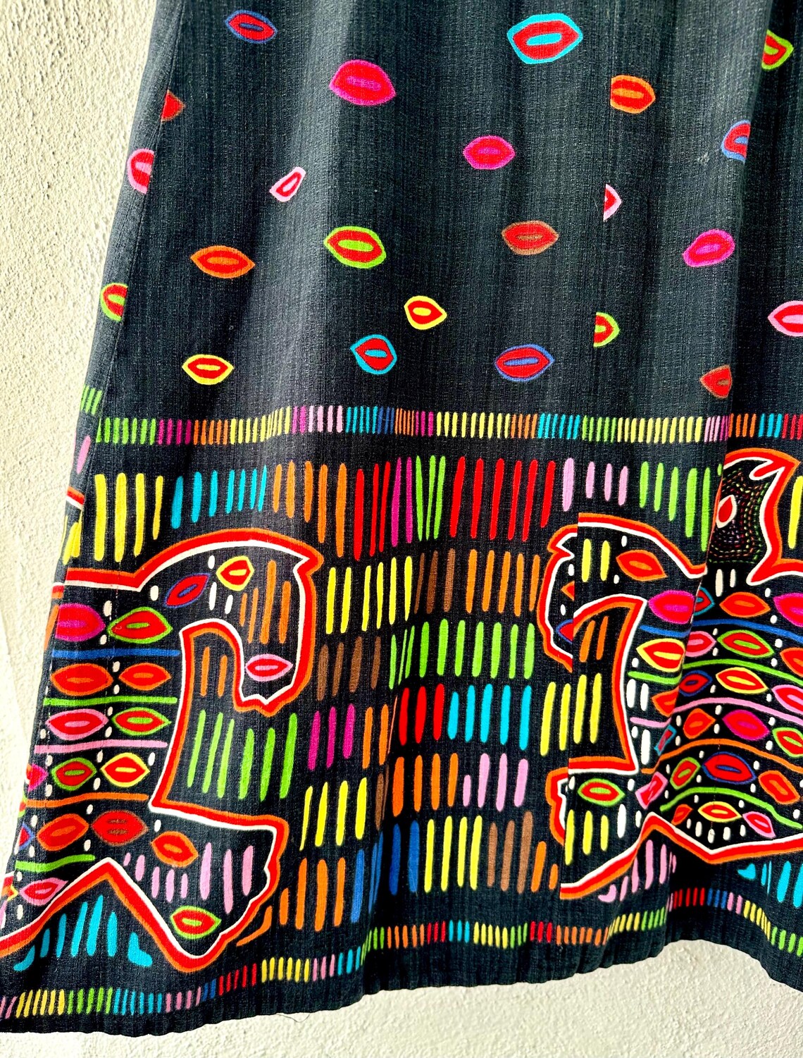 Vintage Sea Turtle Mola Skirt: Guatemalan Patchwork Maxi, Boho Ethnic ...