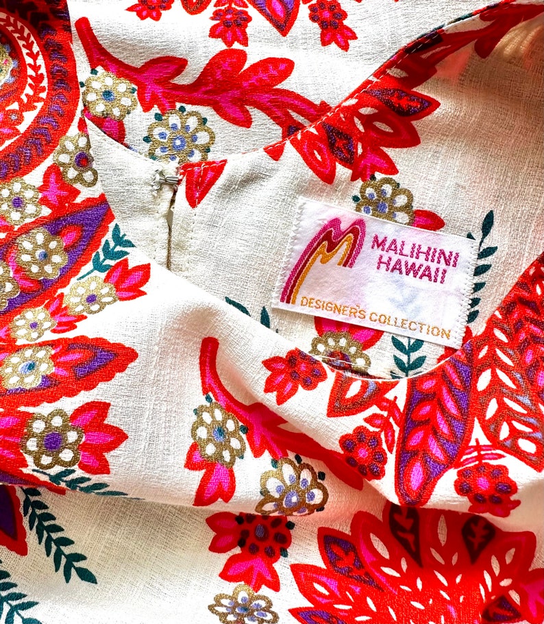 Vintage 1960s 1970s Malihini Hawaiian Dress 60s 70s Hawaii Psychedelic ...