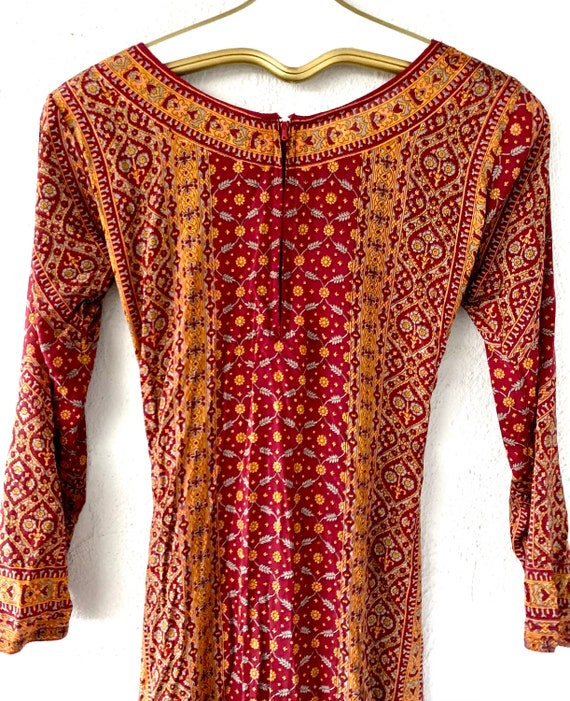 Vintage 70s Indian Imports Boho India Block Print Pho… - Gem