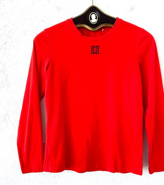 Vintage Givenchy Logo Red Top Uniform Shirt - Gem
