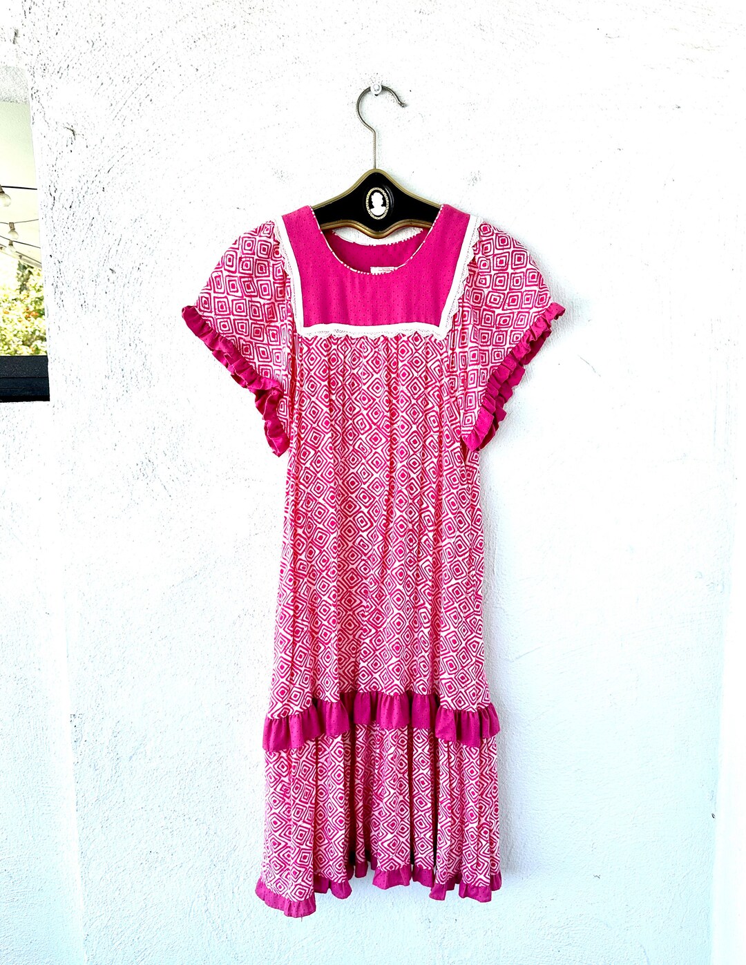 Vintage Hawaiian Muumuu Pink Caftan Dress - Etsy
