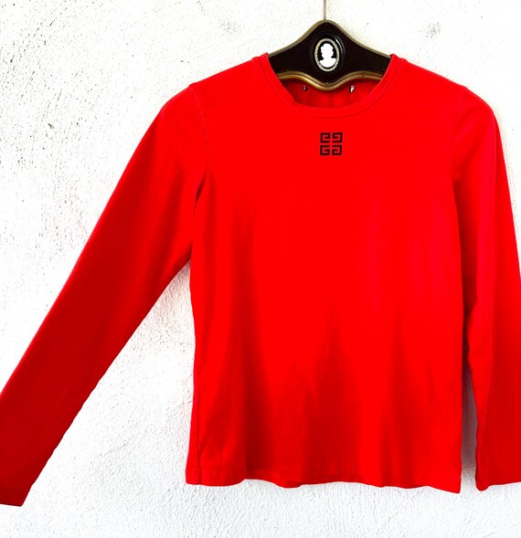 Vintage Givenchy Logo Red Top Uniform Shirt - Gem