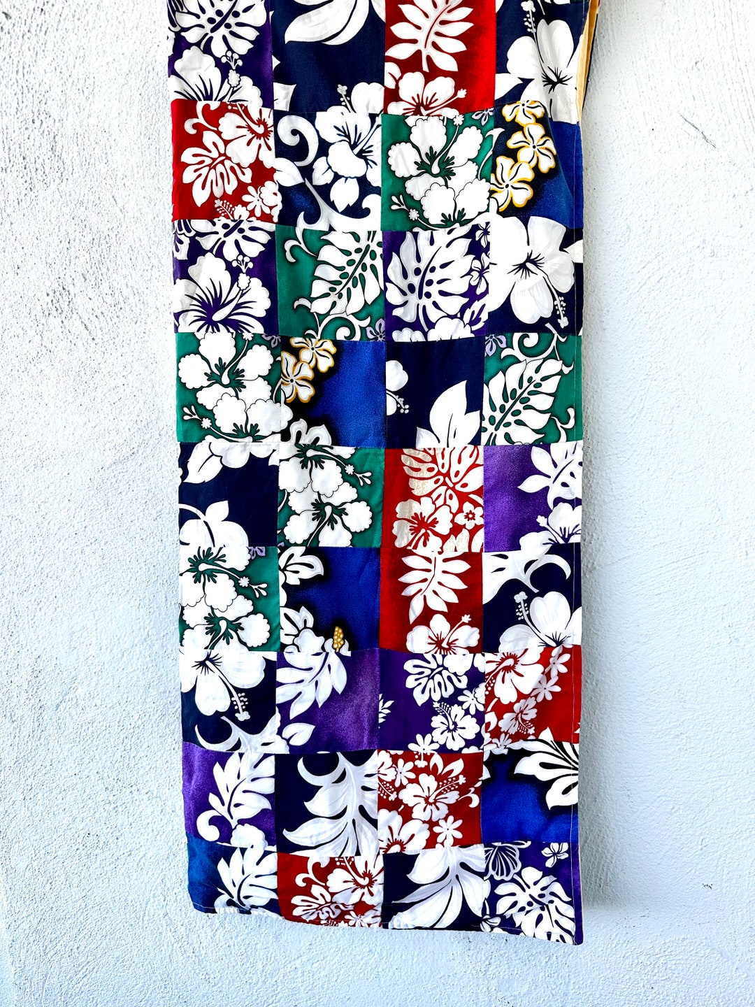 Vintage Hawaiian Patchwork Quilt Rainbow Hawaii Floral Baby Blanket ...