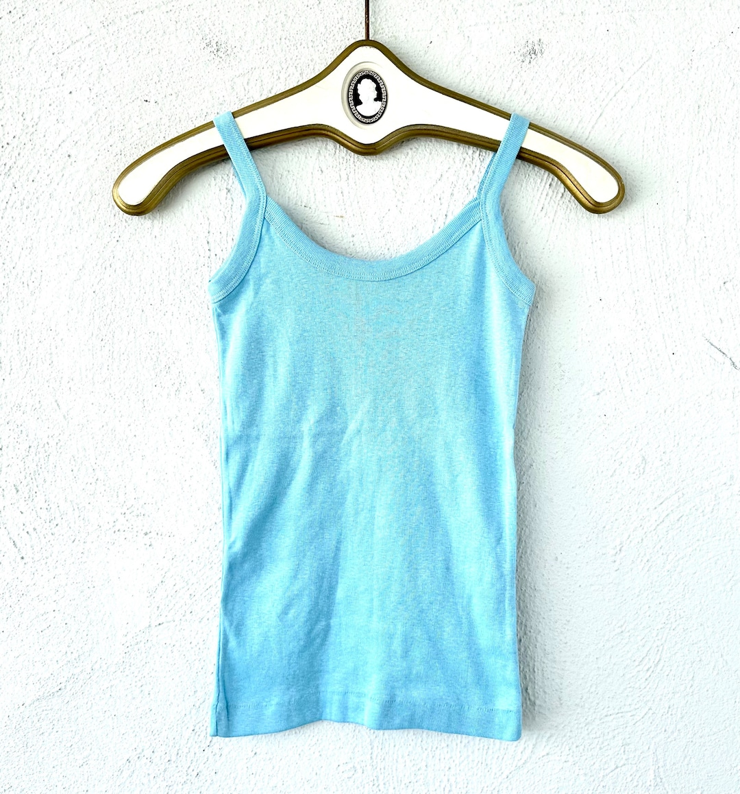 Vintage 70s Fitted Tank Top 1970s Single Stitch Tshirt Blue Shirt - Etsy