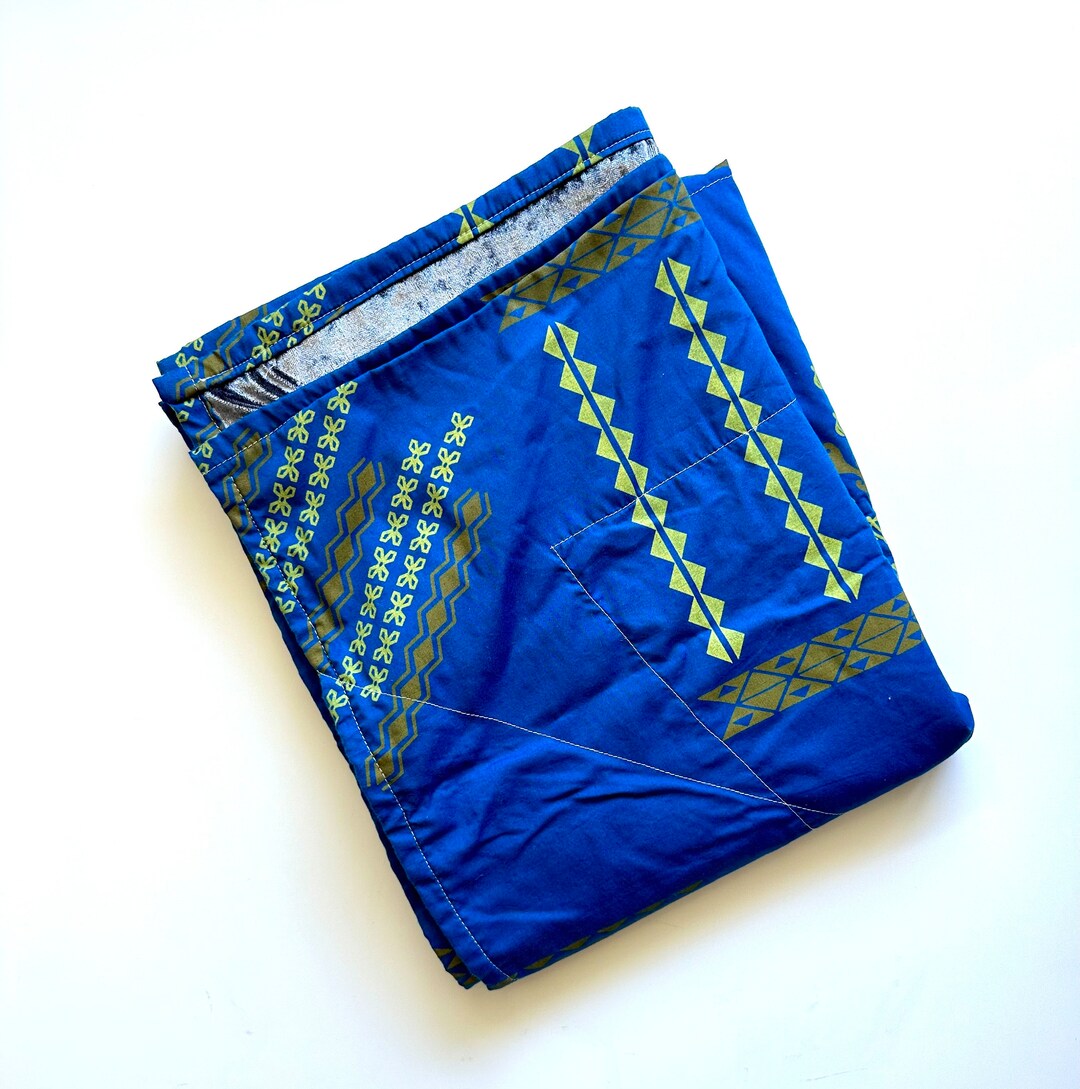 Vintage Hawaiian Patchwork Quilt Soft Throw // Velvet Metallic Hawaii ...