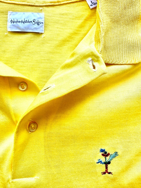 Vintage 70s Roadrunner Yellow Polo 1970s Bright Yellow - Gem
