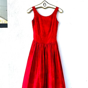 Vintage Hawaiian Muumuu Hawaii Formal Dress 50s Style Red Apron Dress ...
