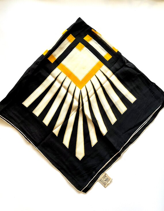 vintage 1960s scarf black - Gem