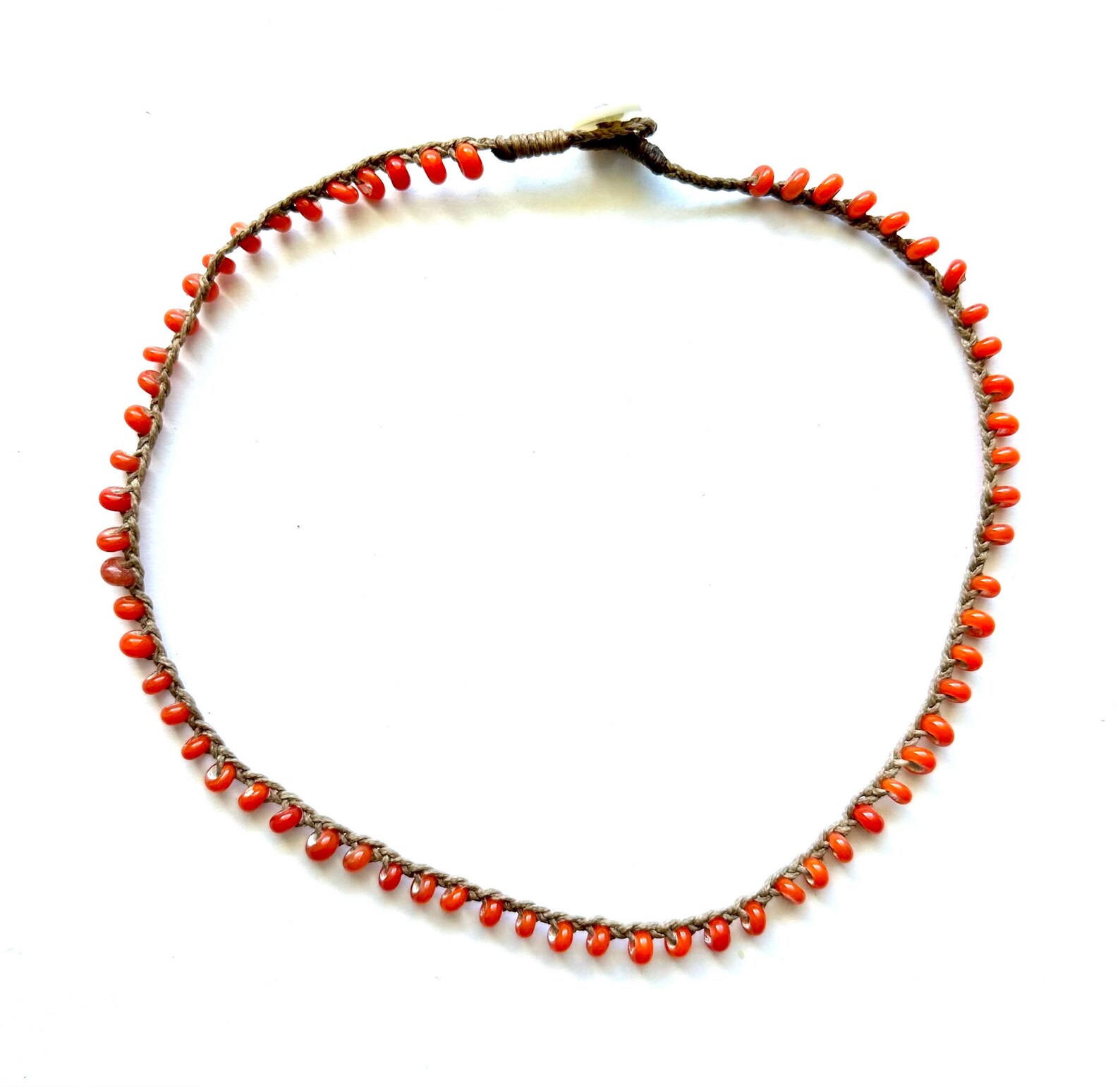 Vintage 70s Boho Choker Asian Coin Necklace 1970s Beaded Wood Hippie ...