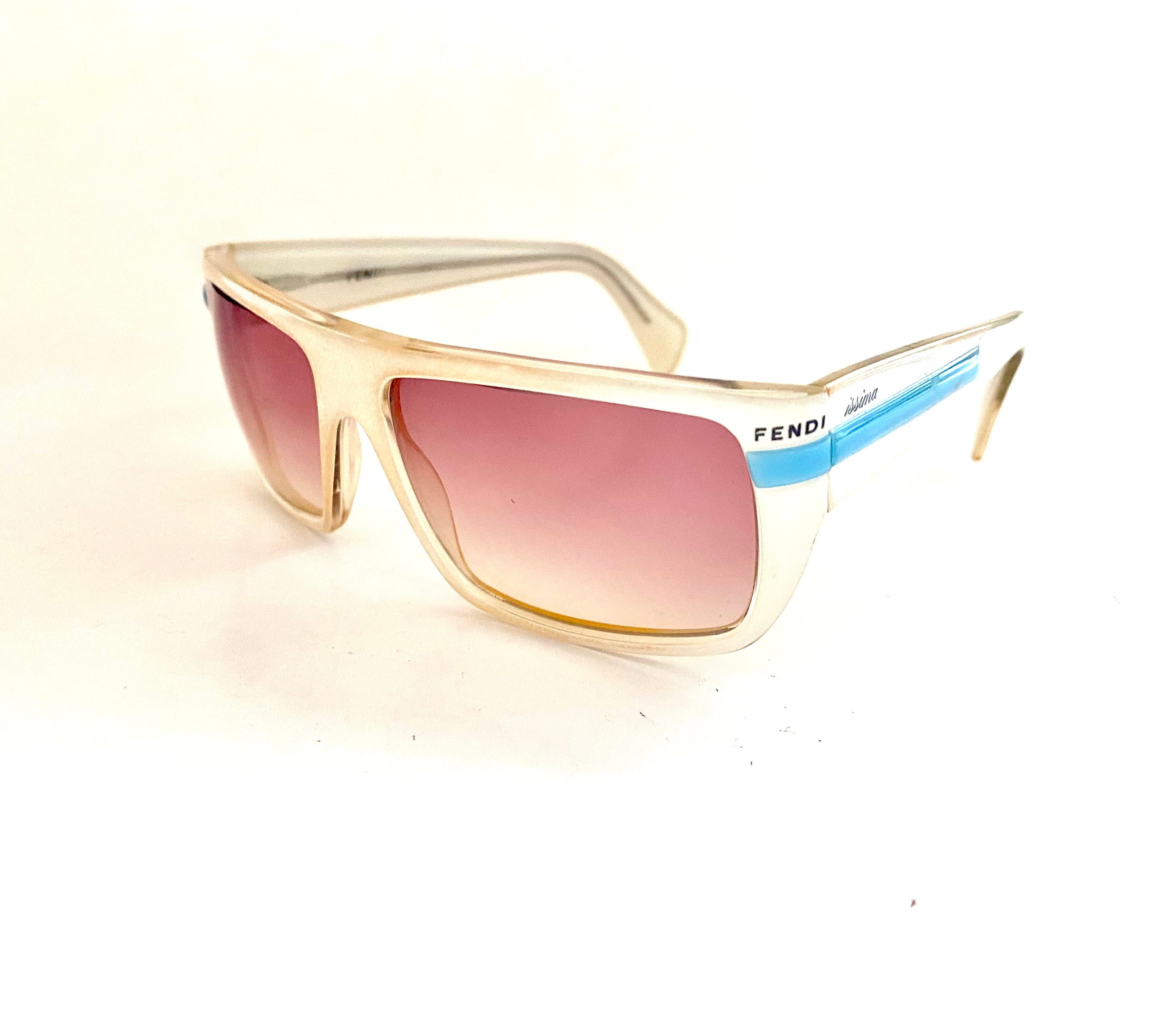 Vintage Fendi Y2k Wrap Around Sunglasses White Striped Vintage Fendi Y2k Wrap Around Sunglasses White Striped