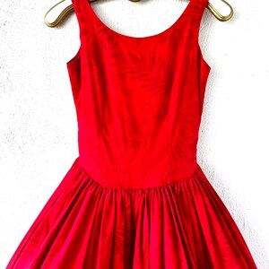 Vintage Hawaiian Muumuu Hawaii Formal Dress 50s Style Red Apron Dress ...