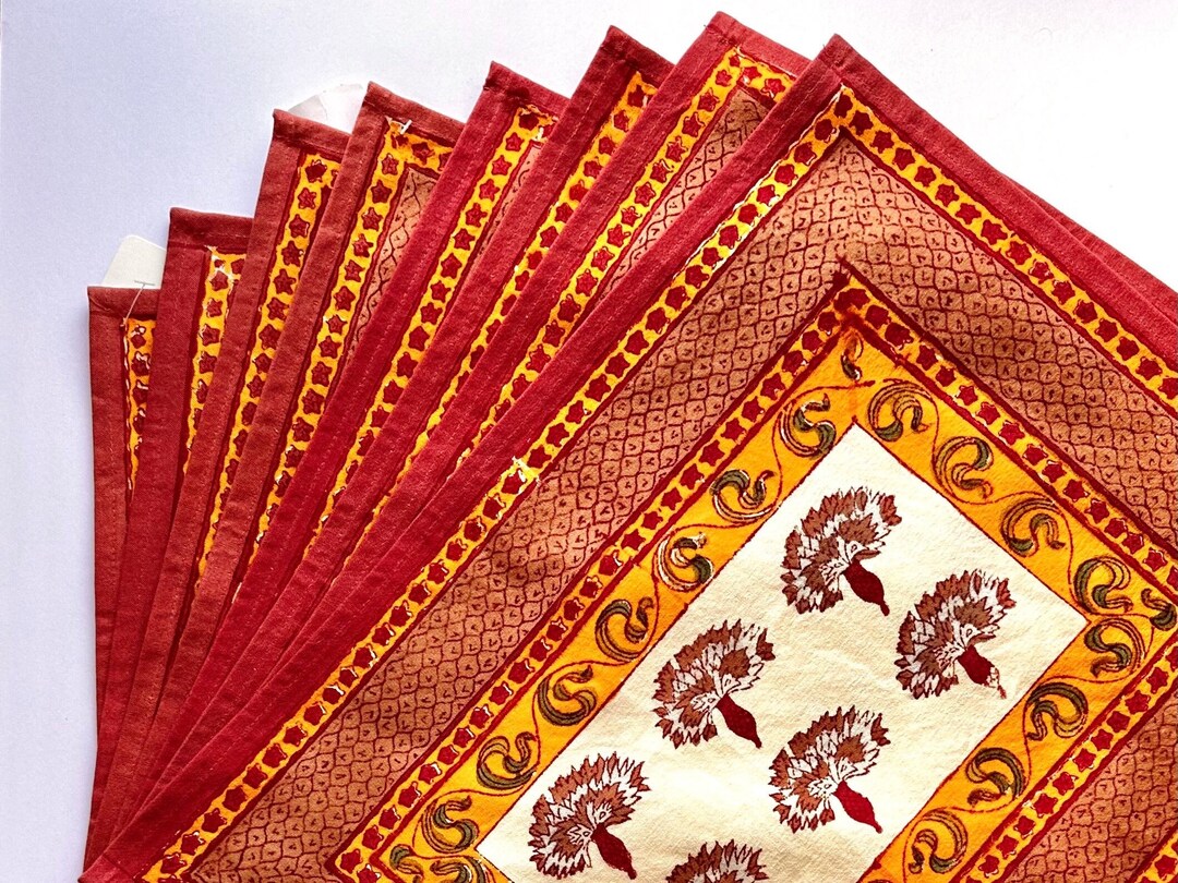 Couleur Nature Bruno Lamy Placemats New Indian Block Printed Placemats ...