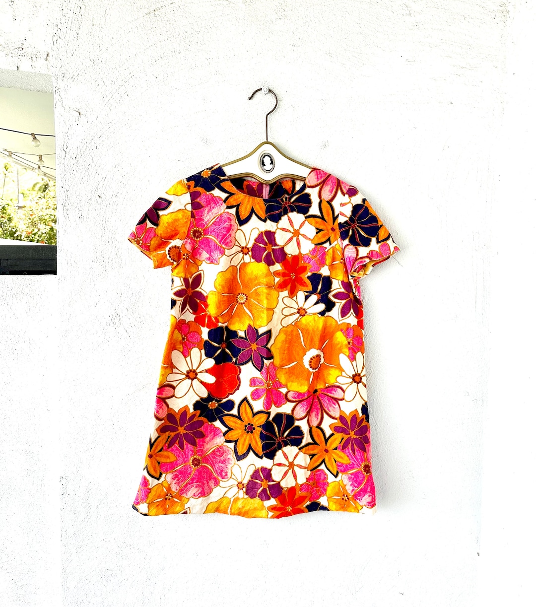 Vintage 60s Flower Power Dress Bright Floral Short Go Go Dress - Etsy