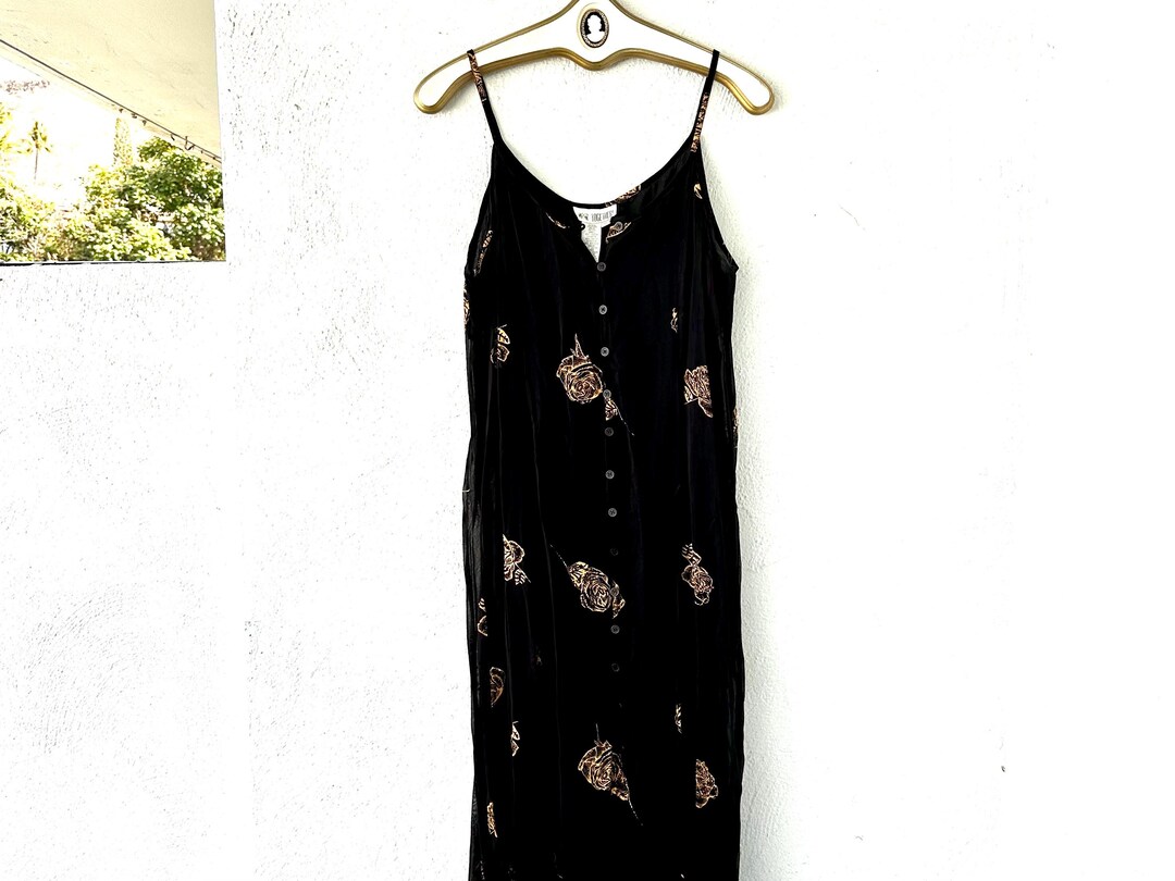 Vintage 90s Bias Slip Lace Dress 1990s Minimalist Black Dress - Etsy