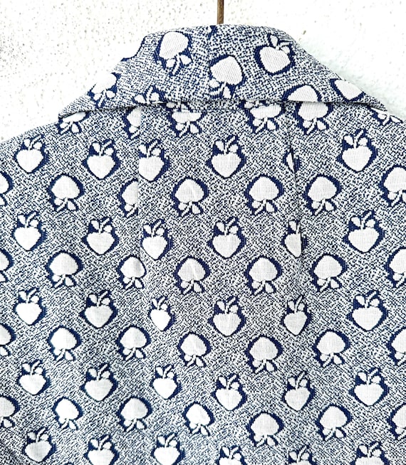 Vintage 70s Textured Fruit Jacket 1970s Blue White St… - Gem