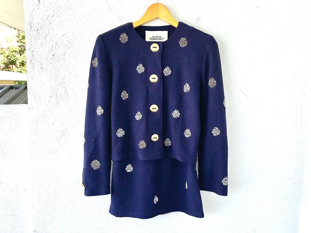 Vintage Steve Fabrikant Knit Suit Sweater Dress Set Pencil Skirt ...