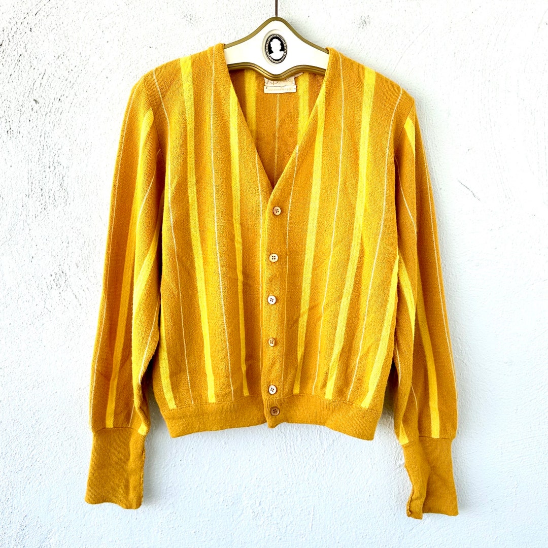 Vintage 60s Cardigan Kurt Cobain Grunge 1960s Striped Knit Sweater - Etsy