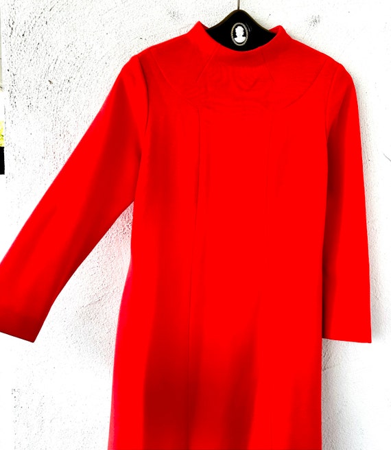 Vintage 60s Mod Go-go Mini Dress 1960s Red Minimalist… - Gem
