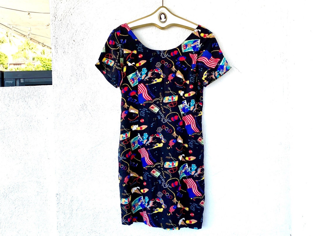 Vintage 80s 90s 4th of July Dress American Patriotic Vote Election Day ...