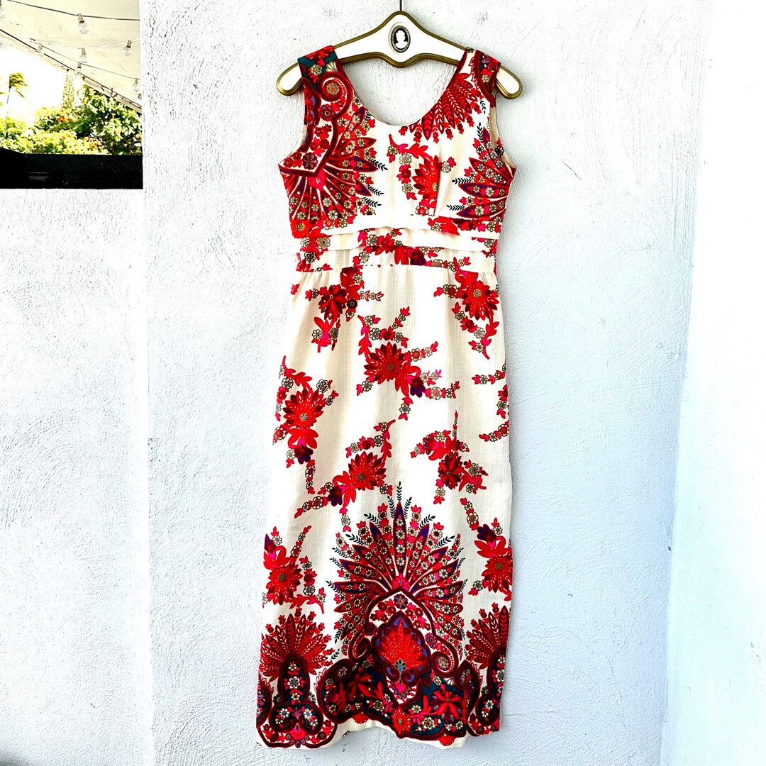 Vintage 1960s 1970s Malihini Hawaiian Dress 60s 70s Hawaii Psychedelic ...