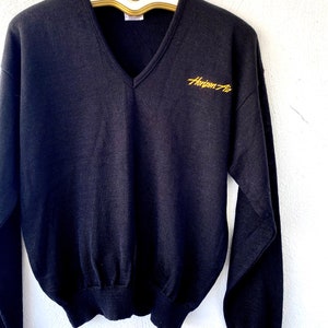 Vintage 70s 80s Horizon Air Logo Sweater Airlines Uniform Black - Etsy