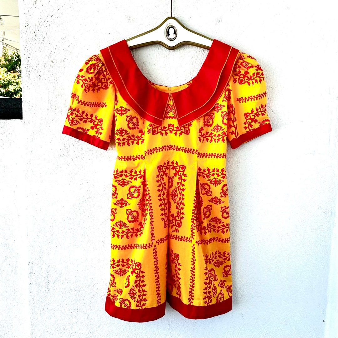 Vintage Mamo Howell Hawaiian Muumuu Shortie 1970s 1980s Hawaii Monarchy ...