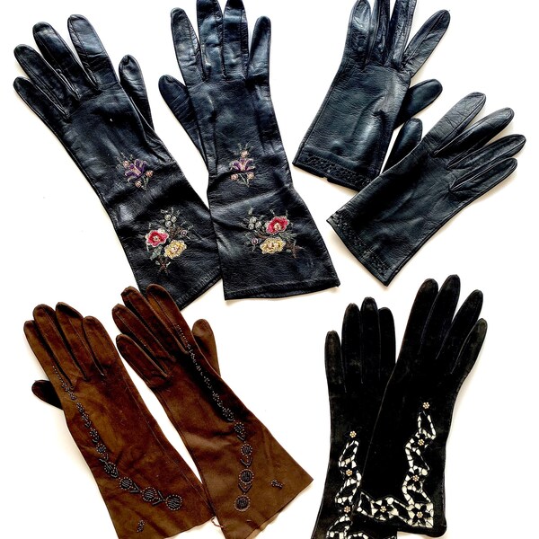 Embroidered Gloves - Etsy