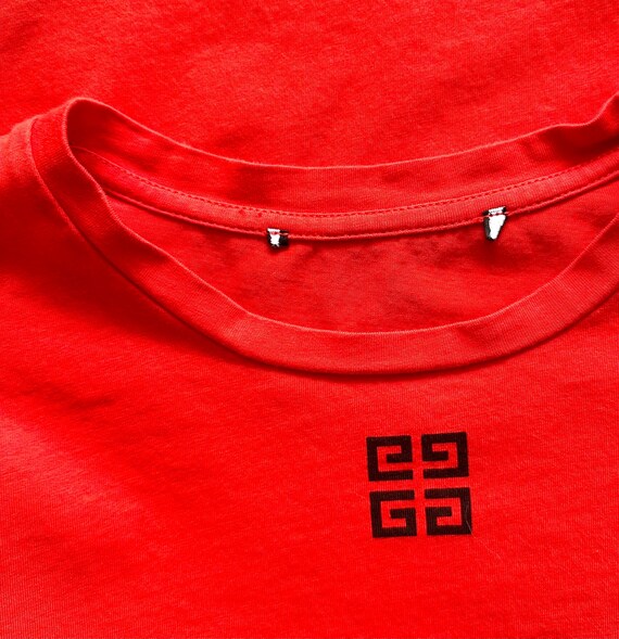 Vintage Givenchy Logo Red Top Uniform Shirt - Gem