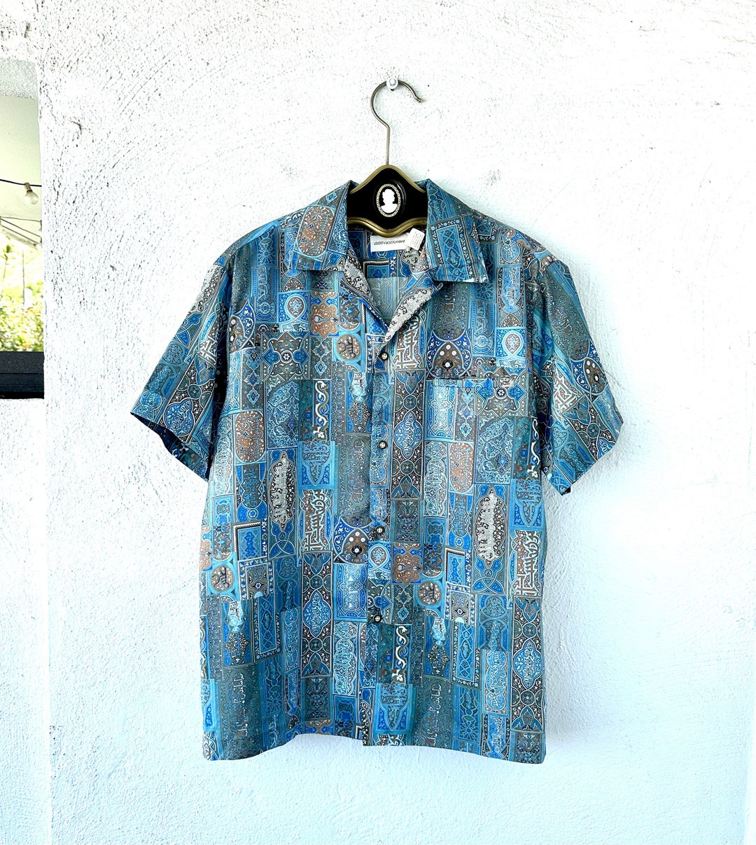 Vintage Hawaiian Persian Shirt Liberty House of Hawaii Large Collar Top ...