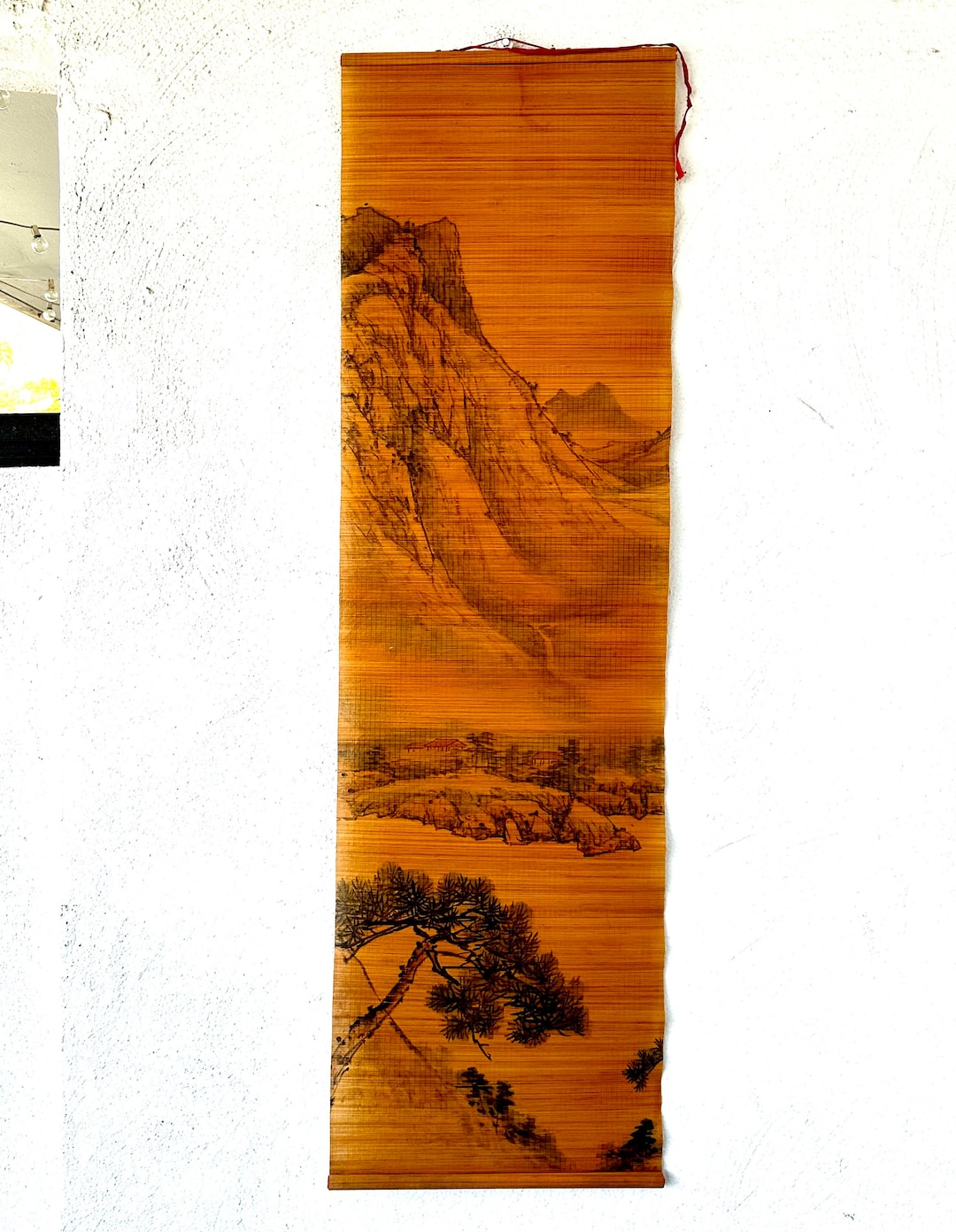 Vintage Bamboo Scroll Asian Mountain Scene Chinese Art Wall Decor - Etsy