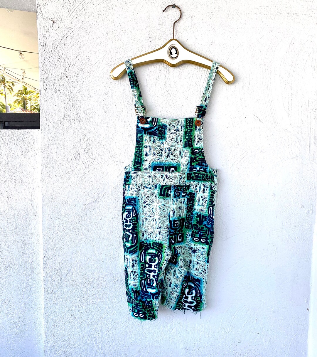 Vintage 60s 70s Psychedelic Hawaiian Barkcloth Overalls Shortalls 1960s ...