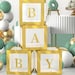 Gold Trim Translucent Baby Block Boxes, Baby Block Boxes, Baby Shower ...