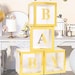 Gold Trim Translucent Baby Block Boxes, Baby Block Boxes, Baby Shower ...