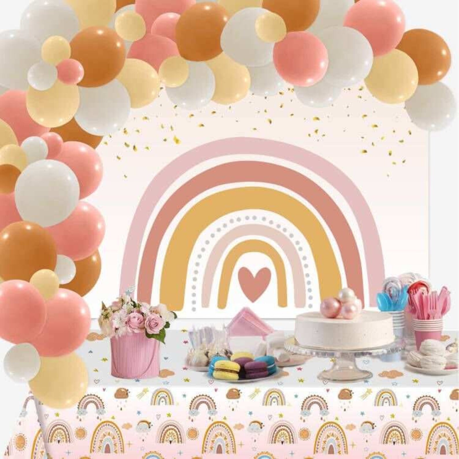 Boho Rainbow Backdrop Boho Baby Shower Backdrop Baby - Etsy