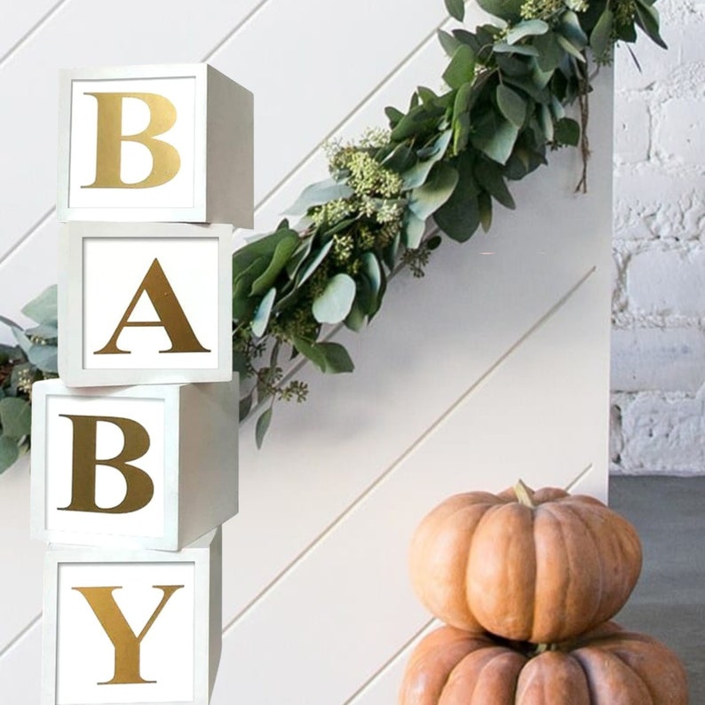 Gold BABY Letter Boxes: Baby Shower Decorations Kit - Etsy