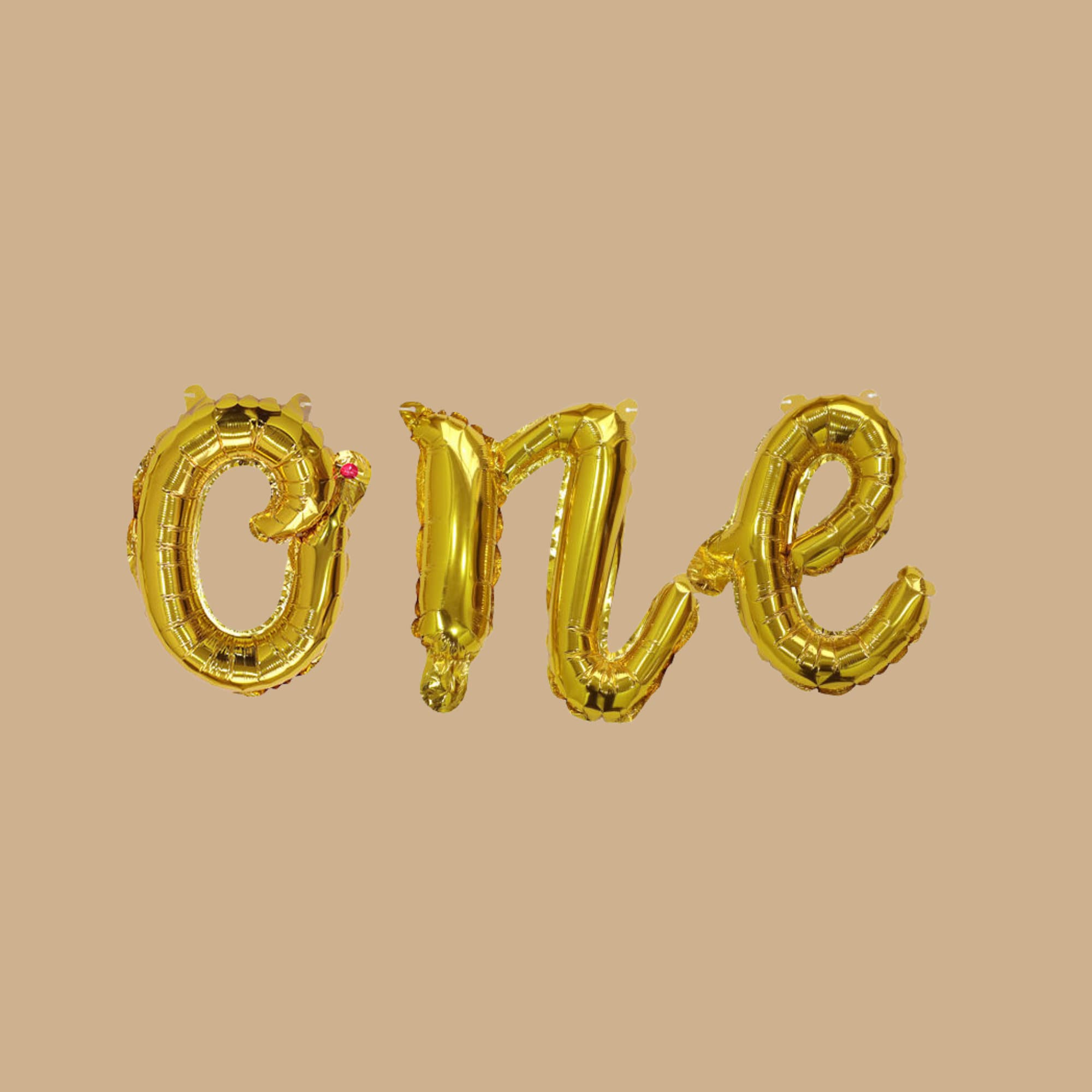 One Gold Script Balloon Banner One Gold Balloon One First | Etsy