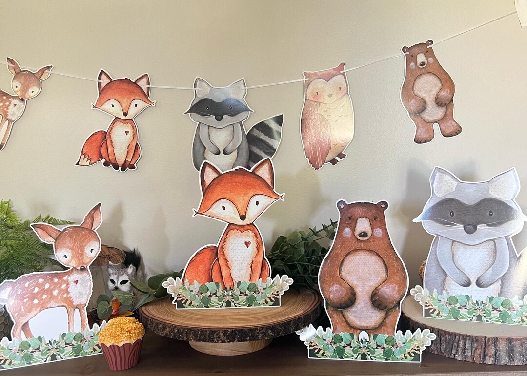Set of 4 Woodland Animals Cutouts With Stand - Etsy