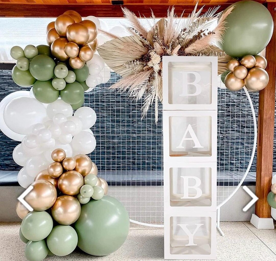 White Transparent BABY Boxes for Baby Shower, Baby Shower Decorations ...