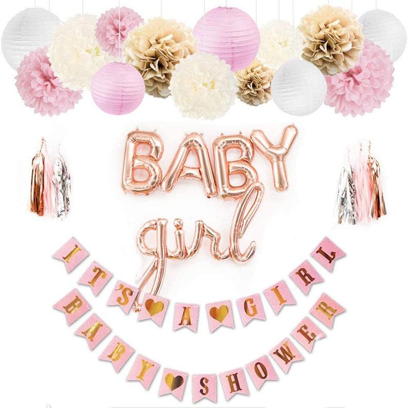 Pink Baby Shower Decorations for Girl Its a Girl Baby Shower | Etsy