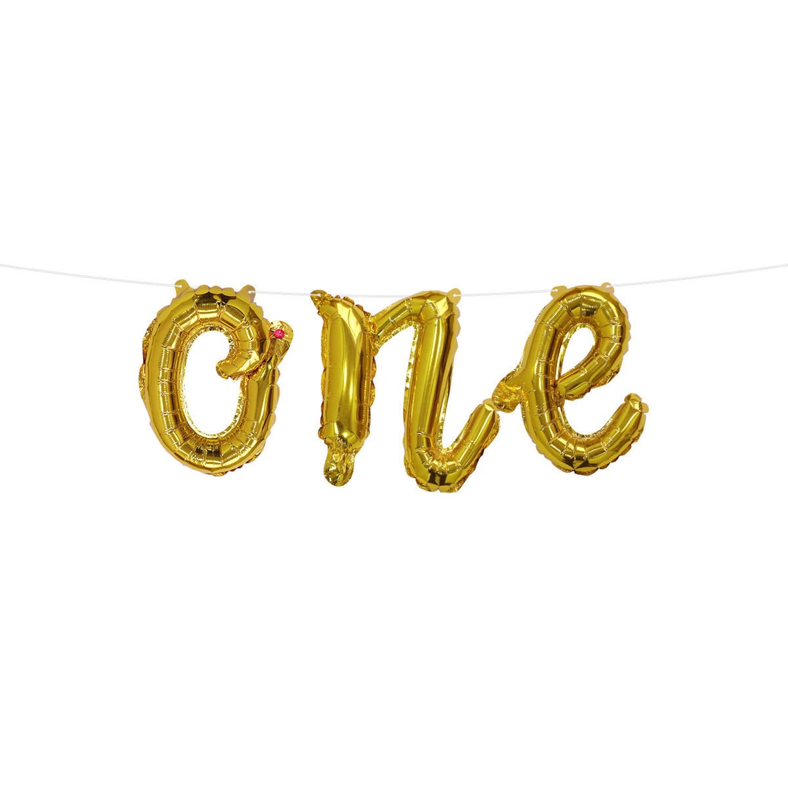 One Gold Script Balloon Banner One Gold Balloon One First - Etsy