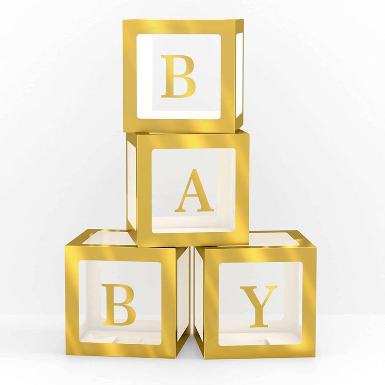 Gold Trim Translucent Baby Block Boxes Baby Block Boxes Baby - Etsy