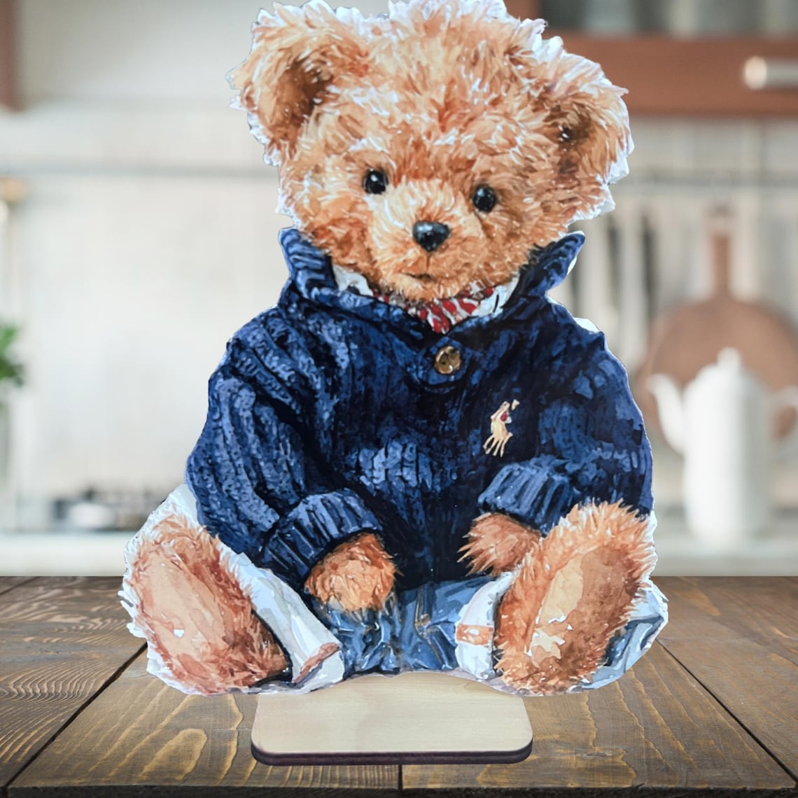 Preppy Vintage Bear Thick Foam Cutout, Preppy Bear Baby Shower or ...