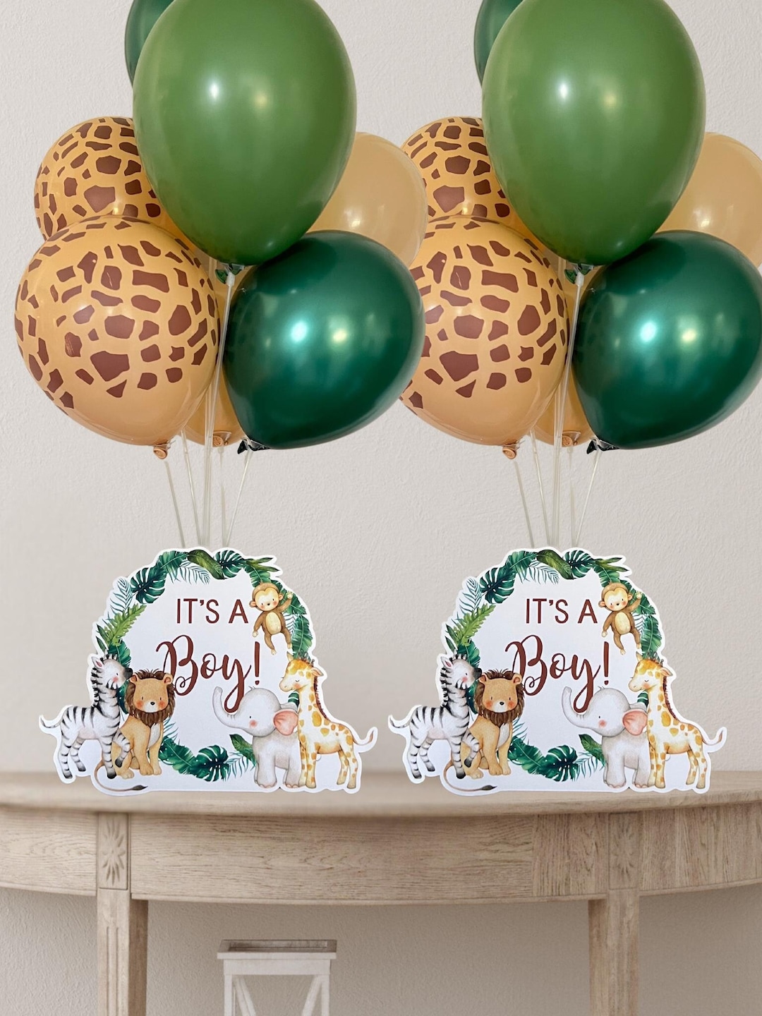 Safari Baby Shower Balloon Centerpiece Set, Safari Animals Baby Shower ...