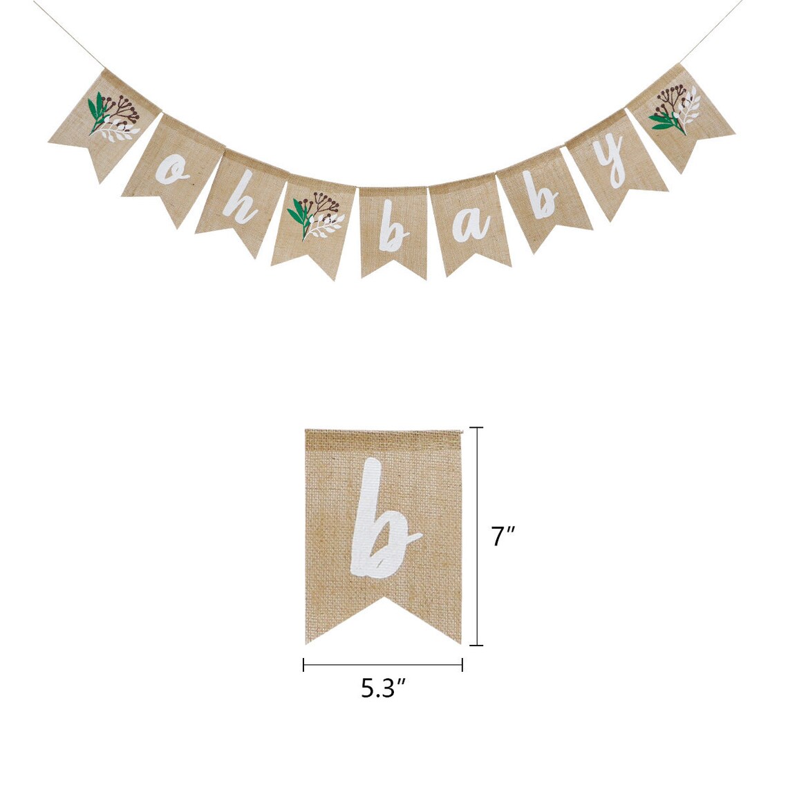 Succulent Baby Shower Decorations Oh Baby Burlap Banner - Etsy