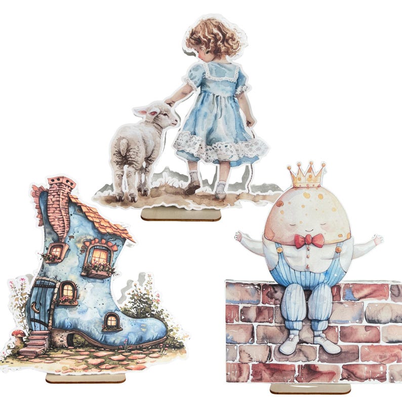 Nursery Rhymes Baby Shower Foam Cutouts With Wooden Stand, Centerpieces ...